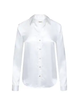 L'Agence Tyler Silk Satin Blouse Ivory