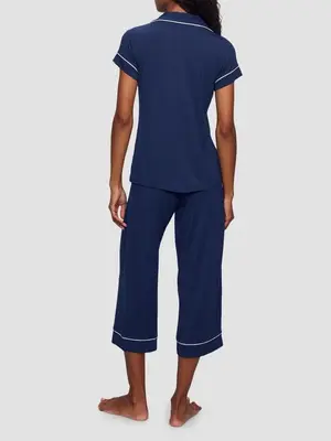 Eberjey Gisele Cropped Pajama Set - Navy Ivory