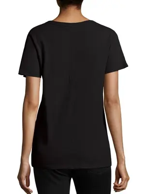 Rag & Bone V-neck Cotton Tee - Black