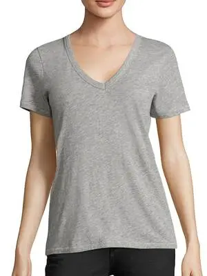 Rag & Bone V-neck Cotton Tee Heather Grey