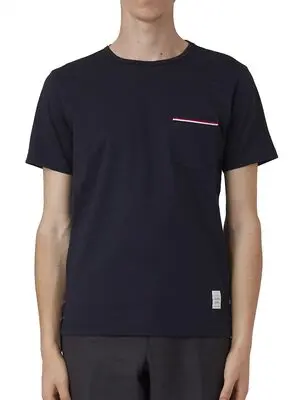 Thom Browne Cotton Pocket Tee Navy