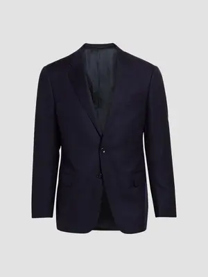 Giorgio Armani Solid Single-breasted Blazer Navy