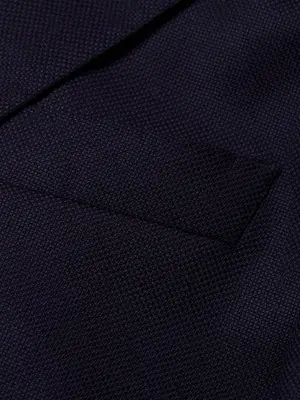 Giorgio Armani Solid Single-breasted Blazer - Navy