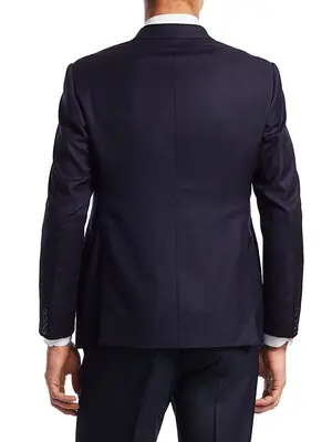 Giorgio Armani Solid Single-breasted Blazer - Navy
