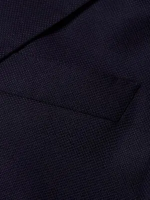 Giorgio Armani Solid Single-breasted Blazer - Navy