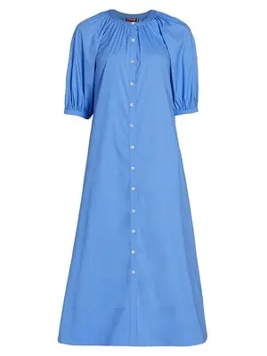 Staud Women's Vincent Maxi Shirtdress - White  - Sky