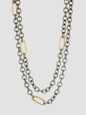 Nina Gilin Rhodium-plated Silver & 14k Yellow Gold Double-strand Necklace - Multi