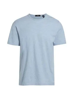 Theory Precise Luxe Cotton T-shirt Powder Blue Melange