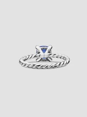David Yurman Châtelaine Ring With & Diamonds In 18k White Gold, 7mm - Tanzanite