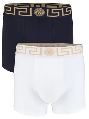 Versace 2-pack Trunk Boxer Briefs White Blue