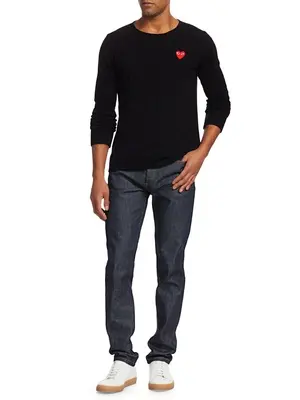 Play Comme Des Garcon Signature Wool Sweater - Black