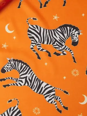 AVERIE Two-piece Zebra Print Pajama Set - Orange