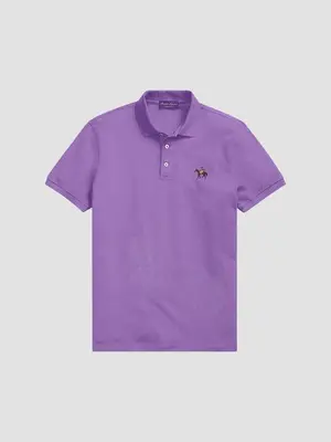 Ralph Lauren Purple Label Cotton Pique Standing Horse Polo - Black