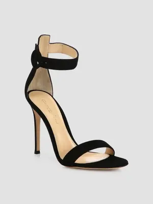 GIANVITO ROSSI Portofino Suede Sandals - Nero