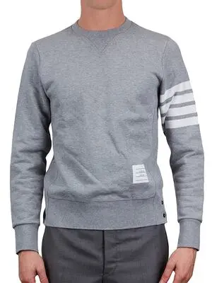 Thom Browne Bar Striped Sleeve Sweatshirt Light Grey