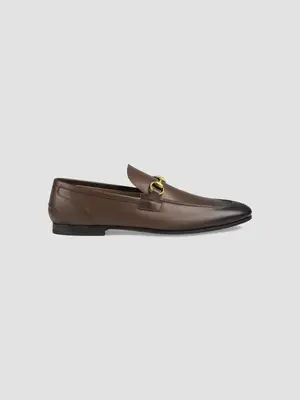 Gucci Jordaan Leather Loafers Fondente