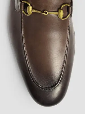 Gucci Jordaan Leather Loafers - Fondente