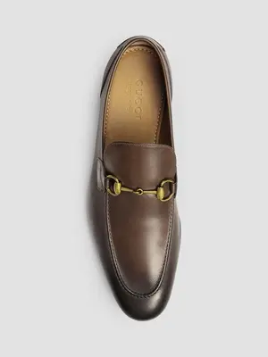 Gucci Jordaan Leather Loafers - Fondente