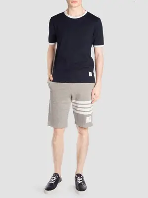 Thom Browne Classic Drawstring Cotton Sweatshorts - Light Grey