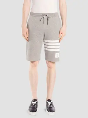 Thom Browne Classic Drawstring Cotton Sweatshorts - Light Grey