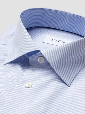 Eton Slim-fit Fine Striped Dress Shirt - Blue
