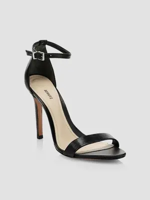Schutz Cadey-lee Leather Ankle-strap Sandals - Black