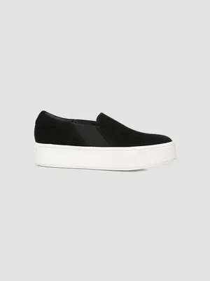 Vince Warren Slip-on Platform Suede Sneakers - Black