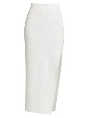 Herve Leger Long Skirt With Slit - White