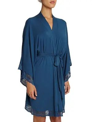 eberjey - Women's Colette Kimono Robe - Water Blue