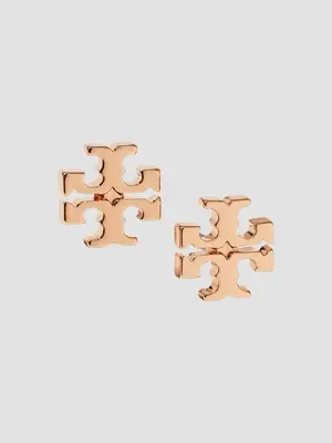 Tory Burch Rose Goldtone Logo Stud Earrings - Rose Gold
