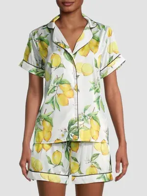 AVERIE Two-piece Citrus Print Short Pajama Set