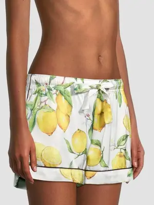 AVERIE Two-piece Citrus Print Short Pajama Set