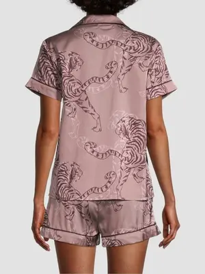 AVERIE Two-piece Tiger Sketch Shorts Pajama Set