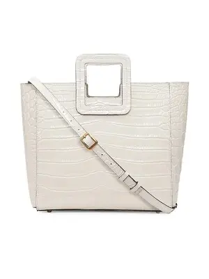 Staud Shirley Croc-embossed Leather Tote