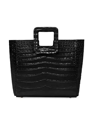 Staud Shirley Croc-embossed Leather Tote