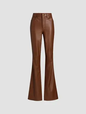 Veronica Beard Beverly High-rise Skinny Flared Pants - Mahogany