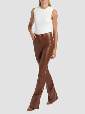 Veronica Beard Beverly High-rise Skinny Flared Pants - Mahogany