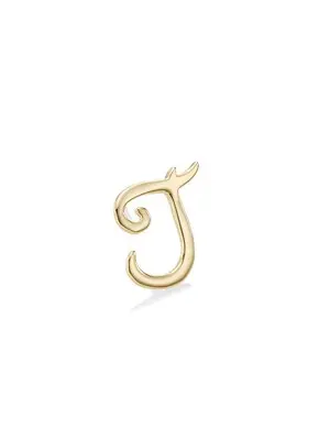 Lana Jewelry 14k Yellow Gold Cursive Initial Stud Earring Initial T