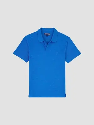 Vilebrequin Pyramid Linen Polo Shirt - Bright Blue