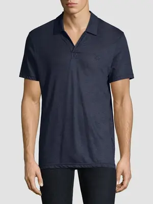 Vilebrequin Pyramid Linen Polo Shirt - Navy
