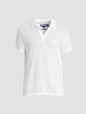 Vilebrequin Pyramid Linen Polo Shirt - White