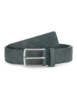 Bottega Veneta Intrecciato Leather Belt Fondente