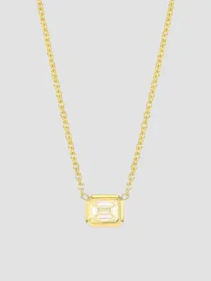 Roberto Coin Tiny Treasures 18k & Emerald-cut Diamond Pendant Necklace - Gold