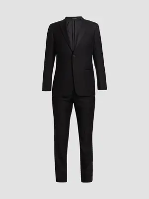 Emporio Armani One-button Regular-fit Wool Tuxedo - Black