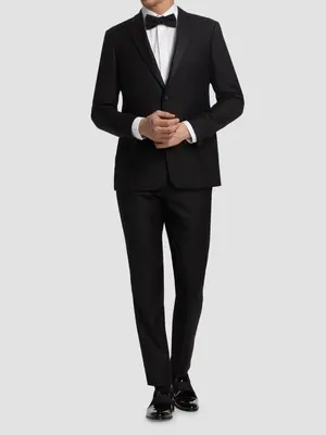 Emporio Armani One-button Regular-fit Wool Tuxedo - Black