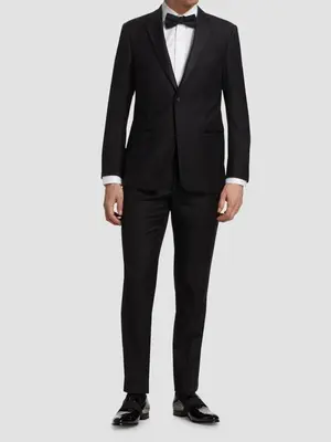 Emporio Armani One-button Regular-fit Wool Tuxedo - Black