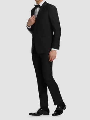 Emporio Armani One-button Regular-fit Wool Tuxedo - Black