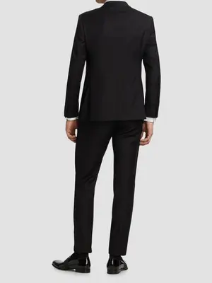 Emporio Armani One-button Regular-fit Wool Tuxedo - Black