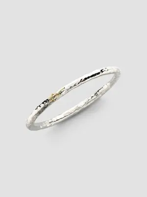 Ippolita Classico Super Thick Sterling Hammered Signature Bangle Bracelet - Silver