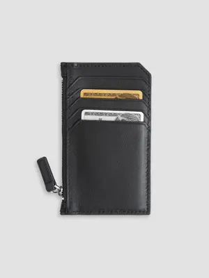 ROYCE NEW YORK ​zip Leather Card Wallet Black